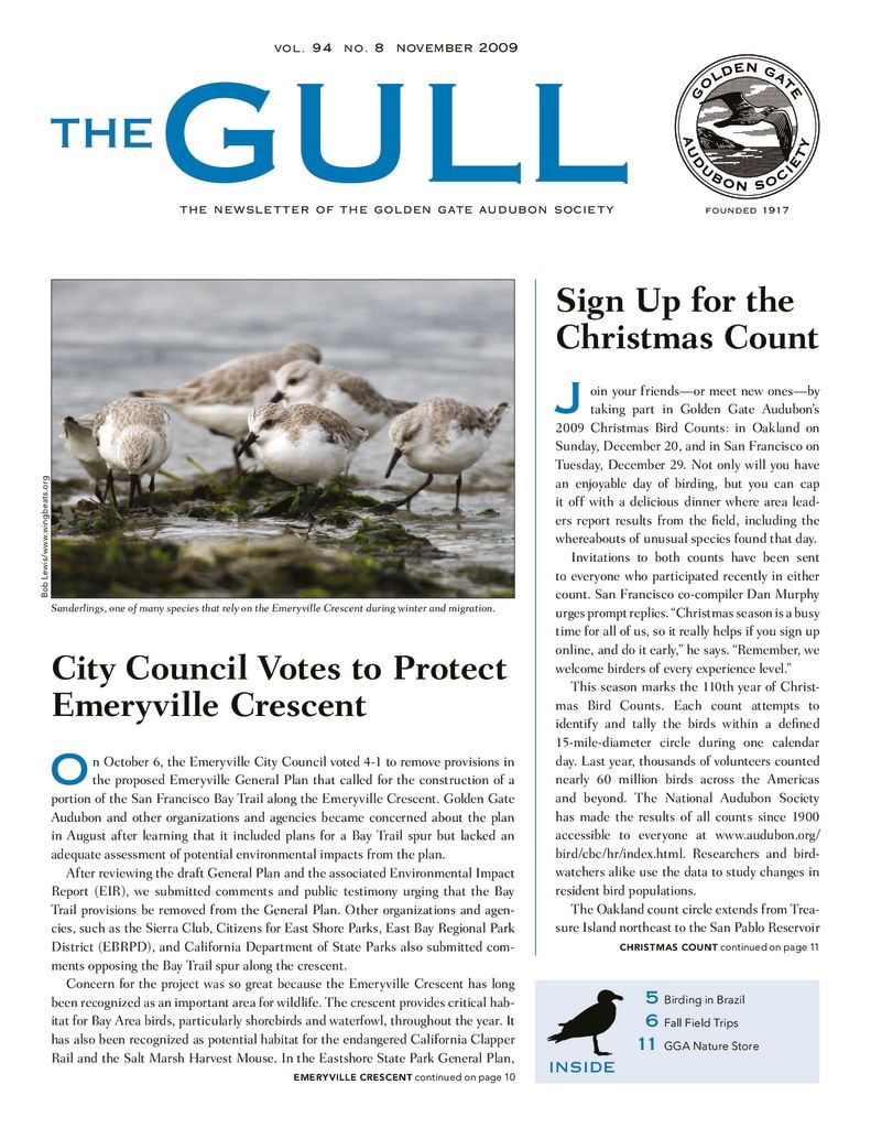 November 2009 Gull Newsletter - Golden Gate Bird Alliance