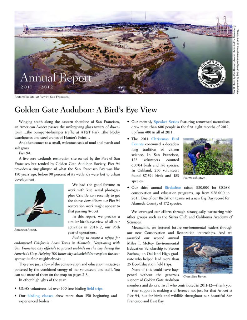 Annual Report - Golden Gate Bird Alliance